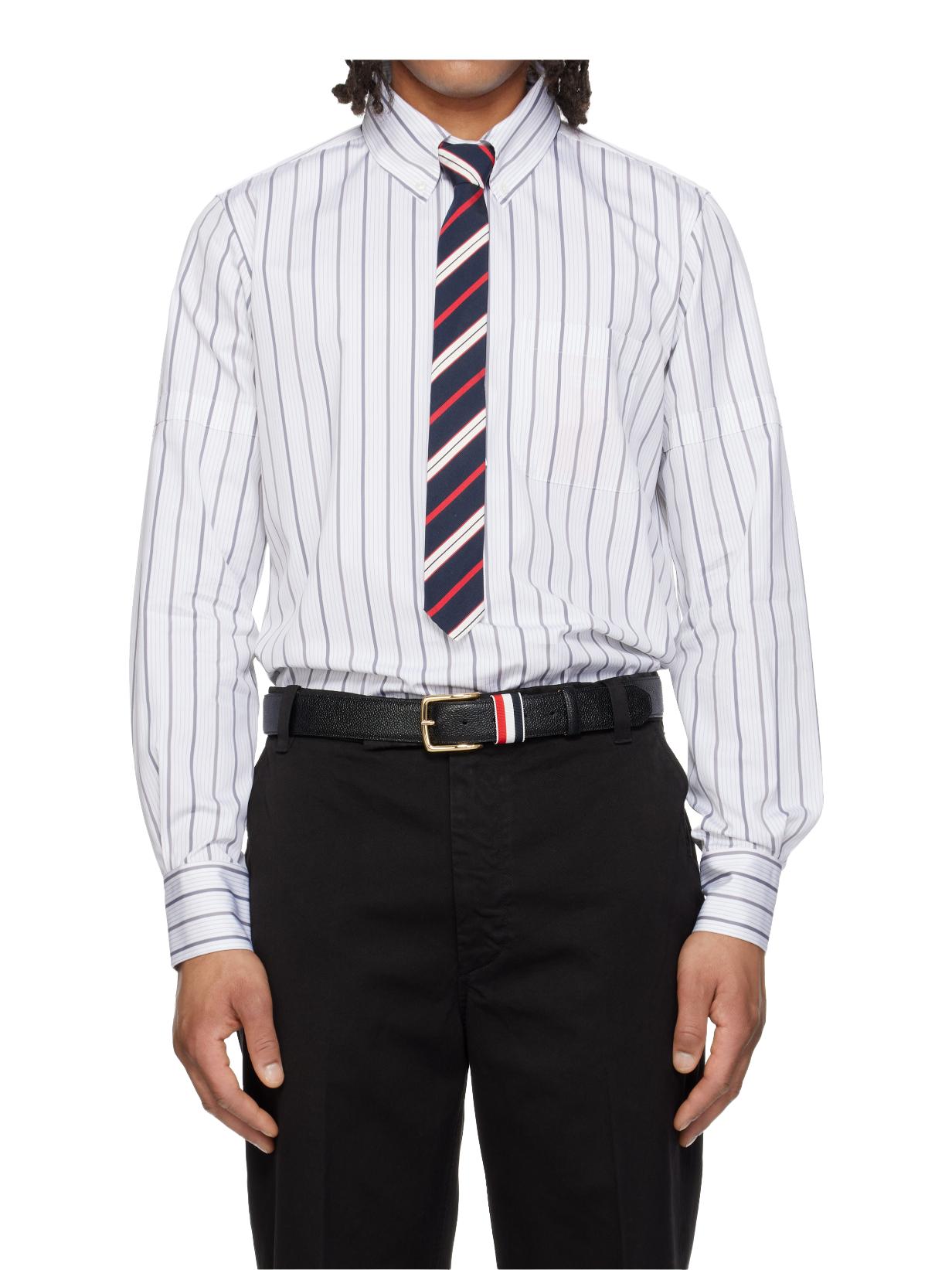 THOM BROWNE stripe poplin shirt